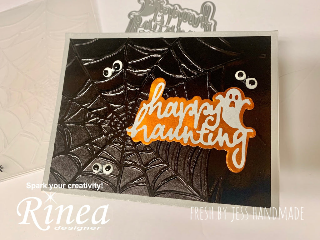 An Embossed and Die Cut Happy Haunting Card by Jess Kaiser