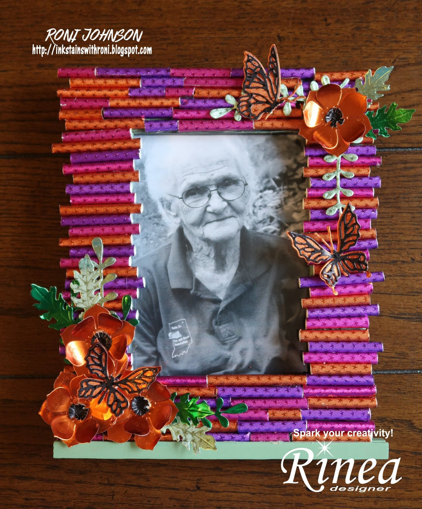 Create a Fun Floral Straw Poppy Frame for Mother's Day by Roni – Rinea