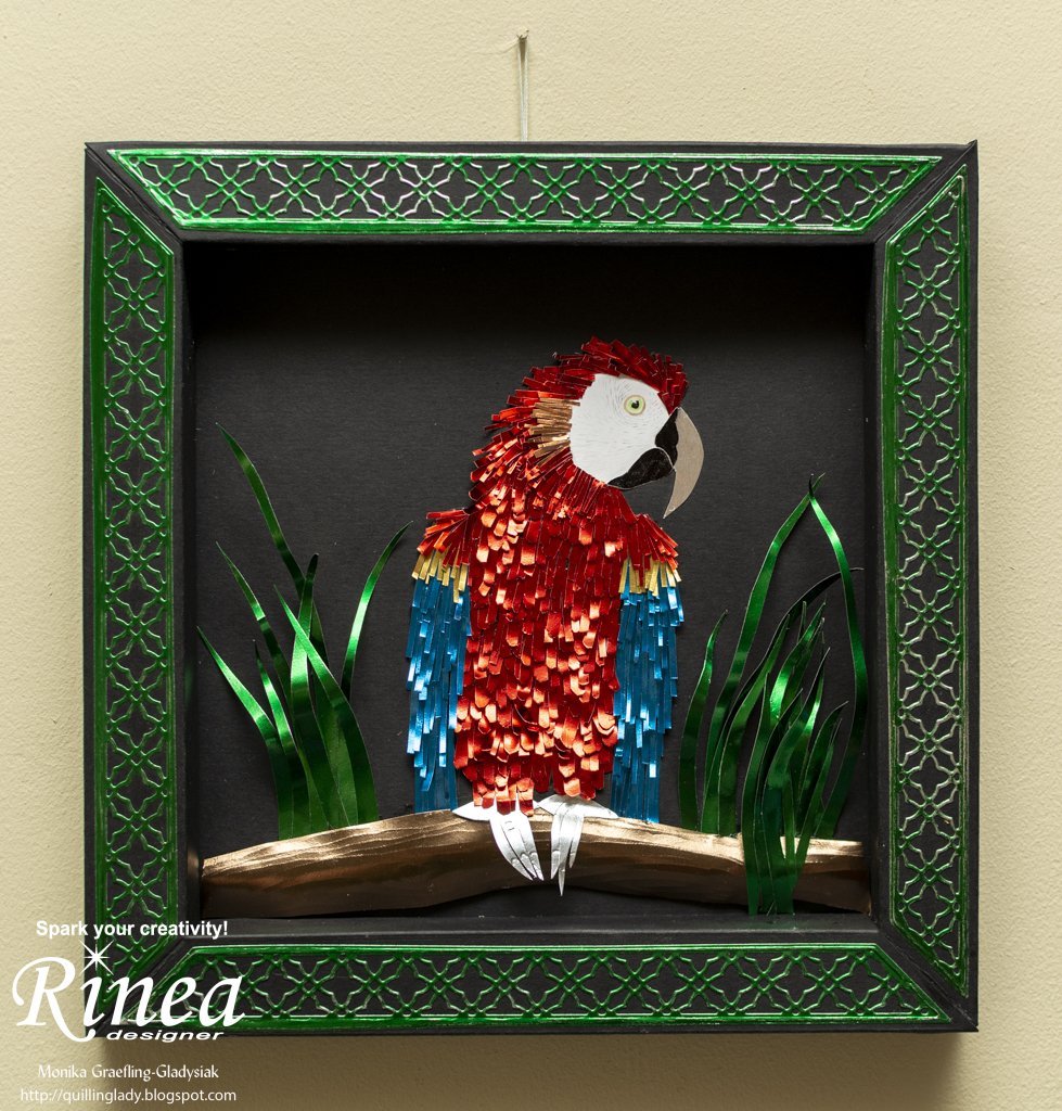 How to Create a Tropical Themed 3D Box Frame by Monika Graefling-Glady