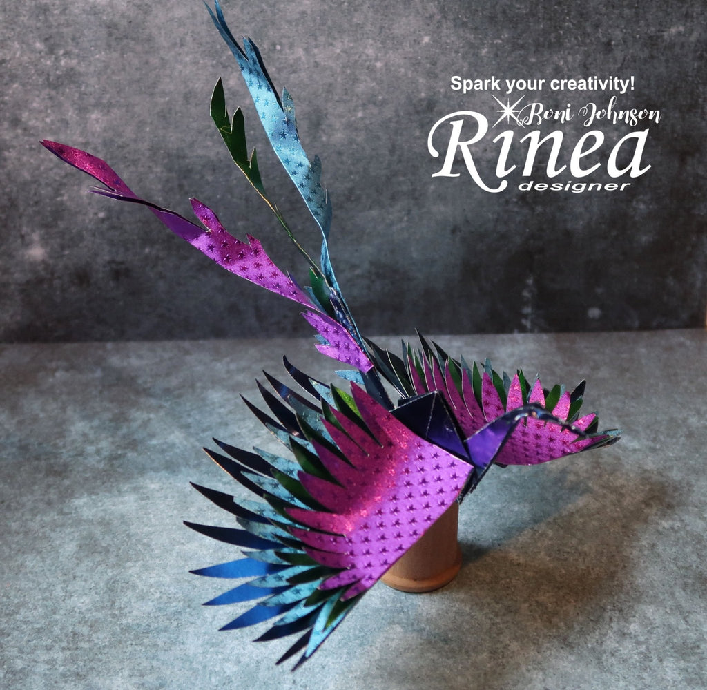 Make a Beautiful Phoenix using Rinea Foiled Papers by Roni Johnson